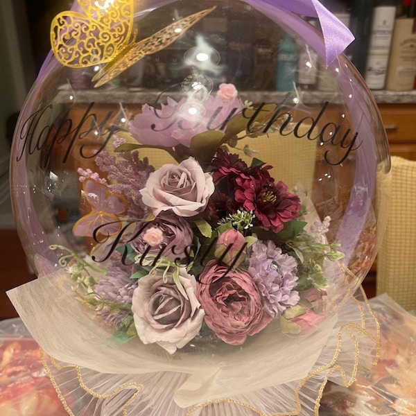 Balloon Bouquet With Silk Flowers Custom Made Flower Balloon ...