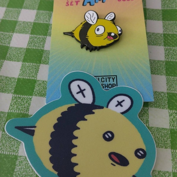 Derpy Bee Hard Enamel Pin Bad Fan Art Also Bees Pin Set - Etsy