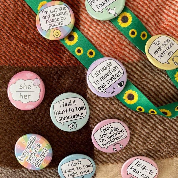 Sensory Badge Set INCLUDES 6 Badges Sensory Issues Sensory Badges - Etsy