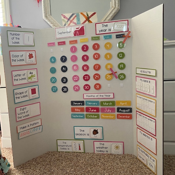 Circle Time Calendar Board Kit: Homeschool & Preschool (digital ...