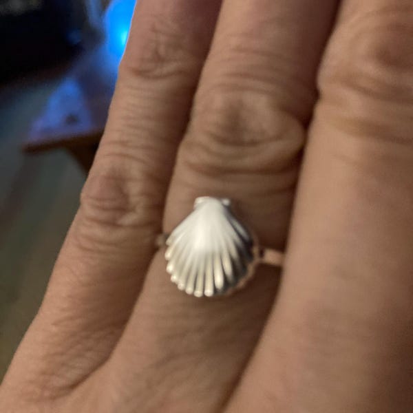 Sterling Silver Seashell Ring - Etsy