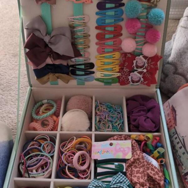 Girl's Hair Accessory Storage Box, Hair Clip Holder, Accessory ...