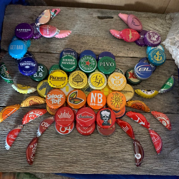 Rainbow Bottle Cap Crab - Etsy