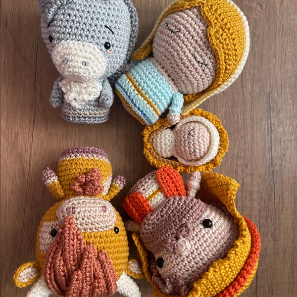 Nativity Set Crochet Pattern Shepherd Camel Angel Ox Calf Bull ...