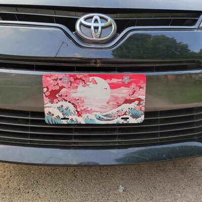 Moon Phase and Serpent License Plate. Cream, Black, Tan Gold. Funky ...