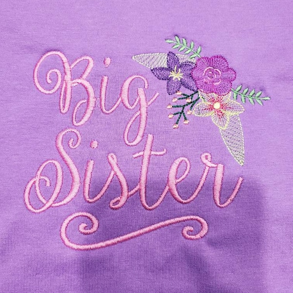 4 SIZES Sister Sibling Set Digital Machine Embroidery Design, Little ...