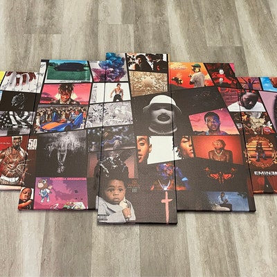 Rap Album Cover Collage Hip Hop Music Canvas Poster Wall Art Rapper ...