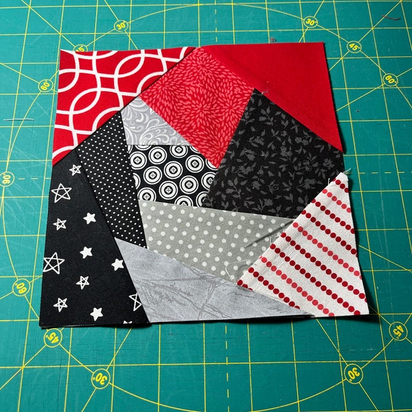 Crazy Scrap Quilt Block Pattern, Foundation Paper Piecing Pattern, FPP ...