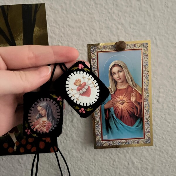 Traditional Brown Scapular Without Embroidered Design - 100% Woven Wool ...