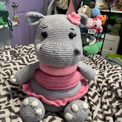 Hippo Stacking Toy Crochet Pattern Amigurumi Safari Animal - Etsy