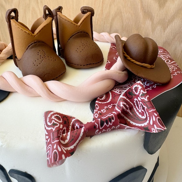 Fondant Cowboy Cake Toppers - Fondant Boots - Fondant Cowboy Hat ...