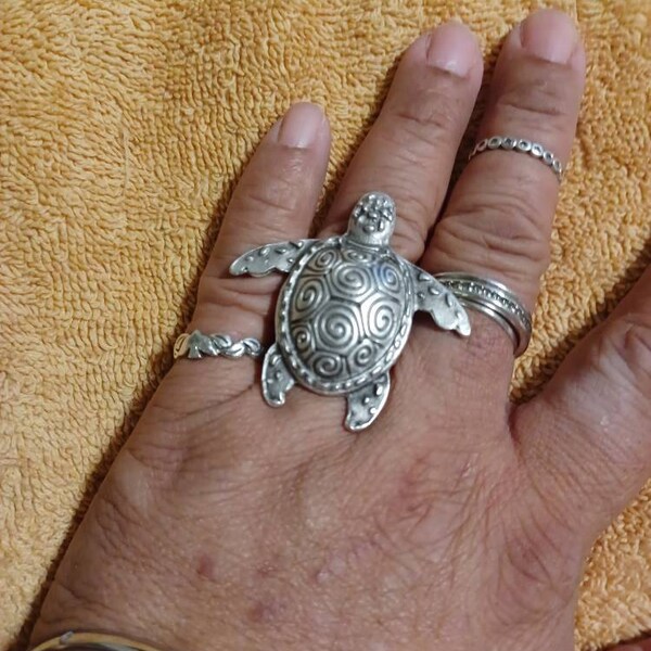 Adjustable Animal Rings, Cute Cat Ring, Large Rings, Turtle Ring ...