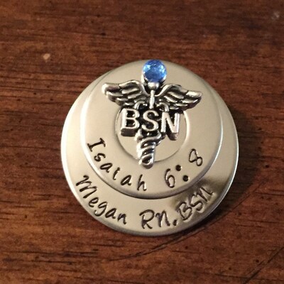 Personalized Nursing Pin / LPN BSN RN / Nurse Pin / Nursing Student ...