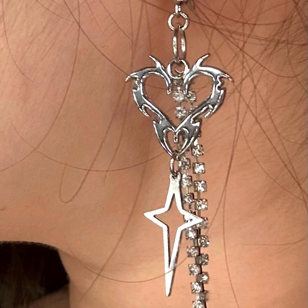 Angel Earrings | Alt Jewelry | Soft Grunge | Y2K Style | Silver Drop ...