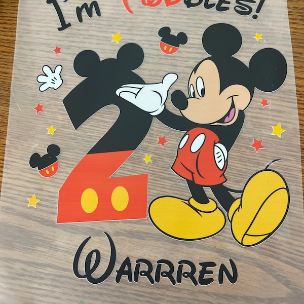 I'm Twodles Mickey 2nd Birthday Shirt Dtf Transfer, Disneyworld Mickey ...