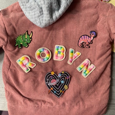 Red Old English Letter Patches Iron on / Sew Retro Alphabet Embroidery ...