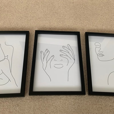 Set of 3 Line Drawing A4 A3 Art Print Poster Quote - Etsy