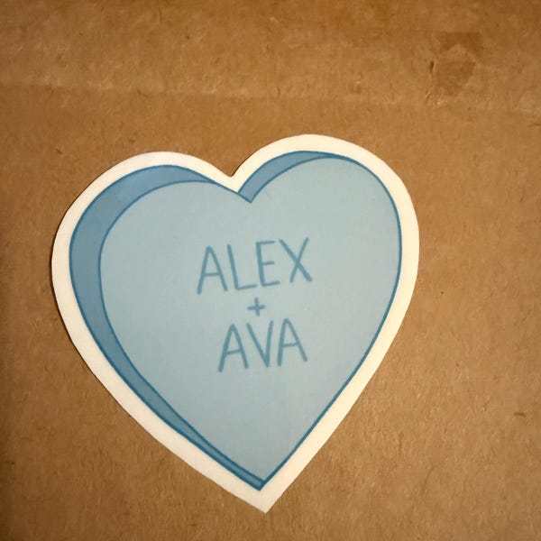 Twisted Love Series Candy Heart Stickers Ava Alex Bridget Rhys Jules ...