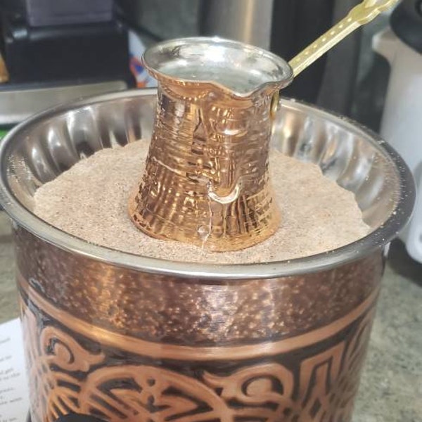 Copper Turkish Heating Sand Coffee Maker Medium Rec Polygon Design ...