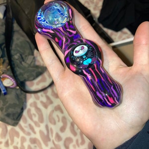 Custom Space Stitch Glass Smoking Pipe Girly Pipes Unique | Etsy