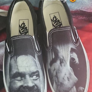 Custom Point Break Inspired Black Slip on Vans keanu Reeves / Patrick ...