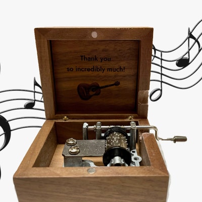 Personalized Music Box Small Vintage Wooden Music Box Walnut Natural ...