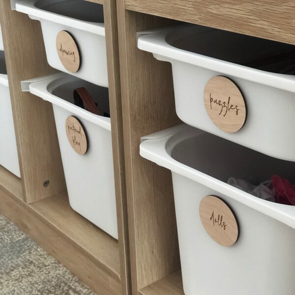 Personalised Wooden Toy Labels - Ikea Trofast Wooden Engraved Labels ...