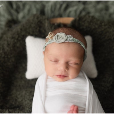 Saige SET Organic Ivory Sage Rosette White Cream Lace Flower Crown Lace ...