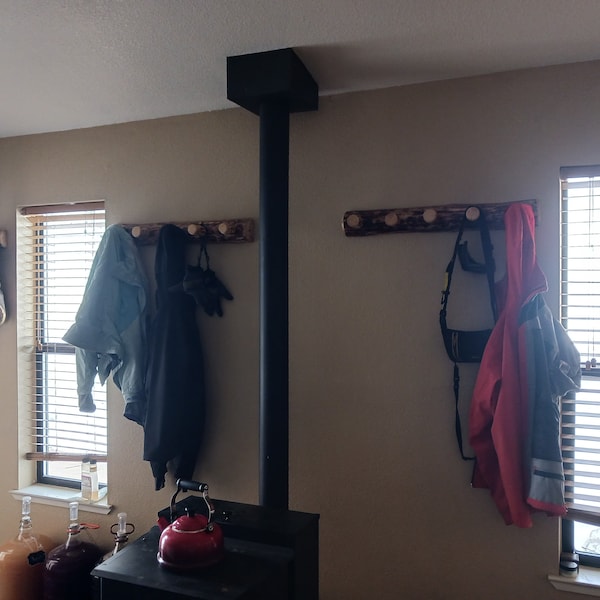 Rustic Half Log Coat Rack: Natural Wood Wall Decor - Etsy