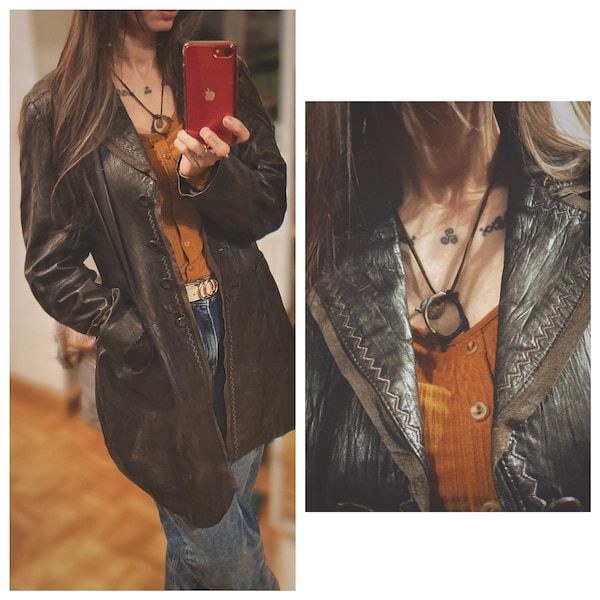 90s Genel London Leather Pants | Vintage Tapered Leather Pants| 90s ...