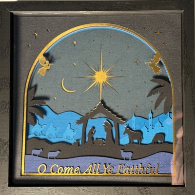 3D Nativity Scene Shadow Box, Christmas Shadow Box SVG, Christmas ...