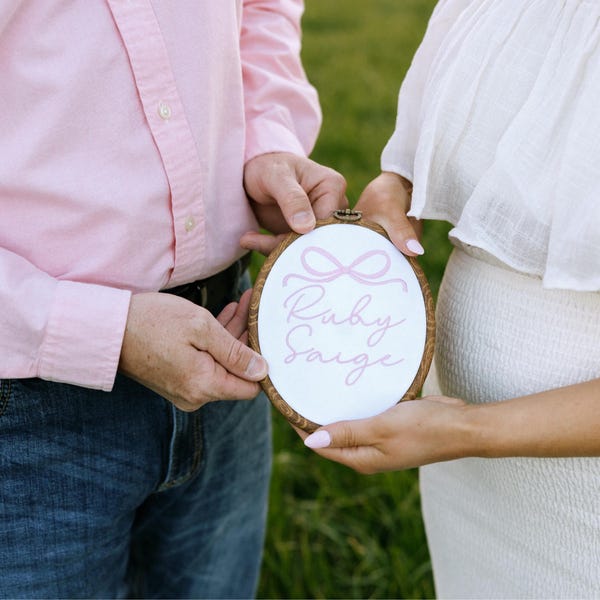 Personalized Baby Name Announcement, Embroidered Hospital Name ...