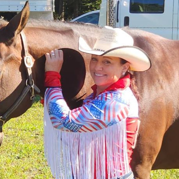 Patriotic Waves -- Arena Rodeo Queen Shirt -- Sizes Child 5/6 - Adult ...
