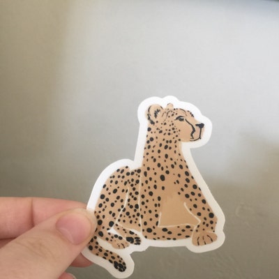Laying Cheetah Sticker 3.25x2.25in. - Etsy