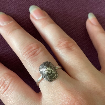 SCARAB Ring Real Insect Jewelry Bug Ring Oxidized Sterling Silver Made ...