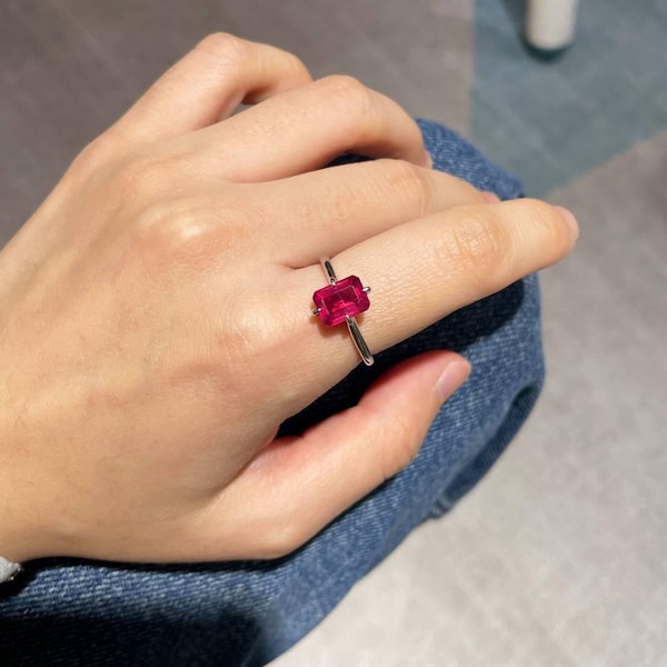 Pigeon Blood Red Ruby Ring, Handmade Engraving Ring, 18k Solid Gold ...