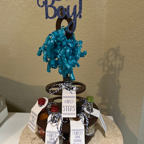 Mini Liquor Bottle Two Layer Cake, Mini Liquor Bottle Celebration Cake ...