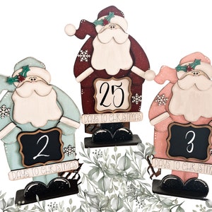Santa Countdown SVG File Laser Cut File Standing Santa SVG File Santa ...