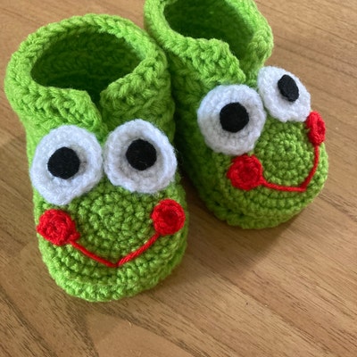 Handmade Crochet Baby Booties Frog. - Etsy