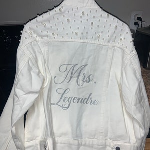 Bride Custom Fringe Denim Jacket White Custom Denim Jacket - Etsy