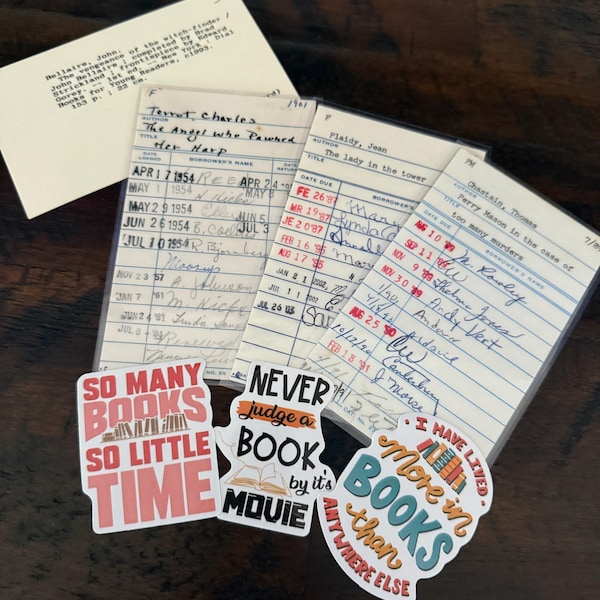 Vintage Library Due Date Stamp Card Bookmarks - Etsy