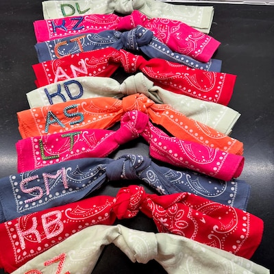 Hand Embroidered Bandana Name Hair Scarf Personalized Bandana ...