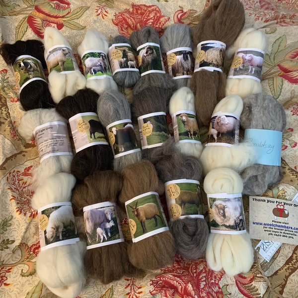 20 Sheep Breed Study Samples - Combed Top Wool Fibre - Etsy