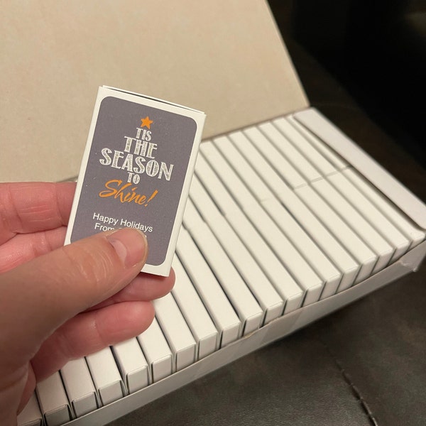 Christmas Party Favors, Holiday Party Matchbox Favors, Tis the Season ...