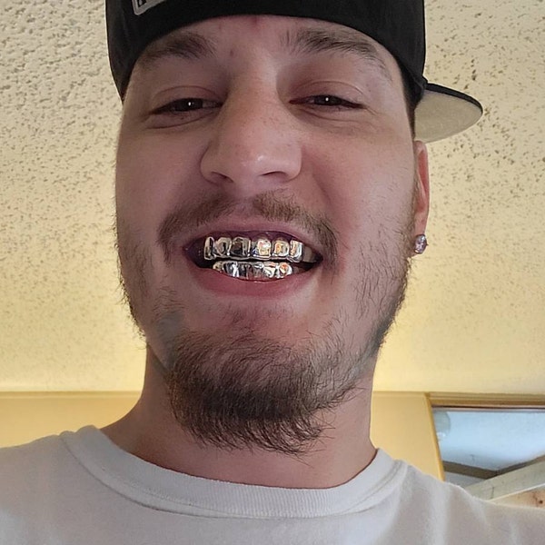 Custom Silver Grillz 925 Sterling Silver Teeth Real Solid Silver Grill ...