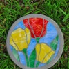 Butterfly Alights Butterfly Flower Mosaic Stepping Stone 14 Inch Round ...