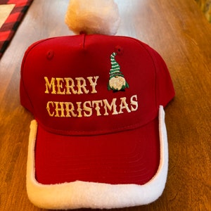 Santa Baseball Hats Youth Size Adult Size Custom Embroidered Small ...
