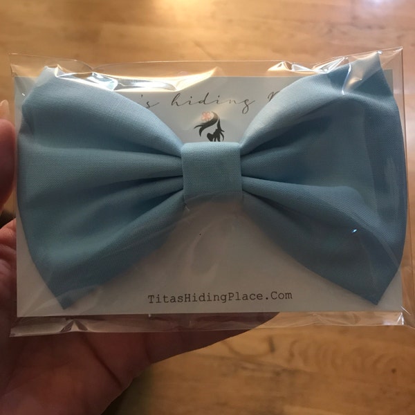 Light Blue Hair Bow, Fabric Hair Bows, Blue Hair Bows for Women, Blue ...