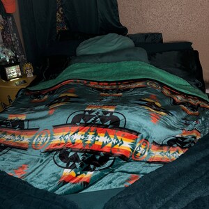 CLOUD Blanket Buffalo With Teepee Design Reversible Blanket / Soft as ...