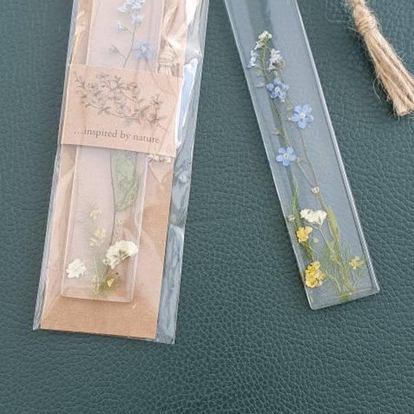 Personalized Resin Bookmark. Forget-me-not Flowers. Graduation Gifts ...